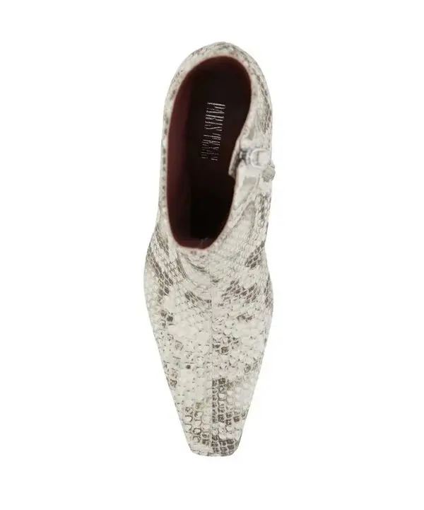 Paris Texas Snake-effect Mid-heel Pointed Toe Boots