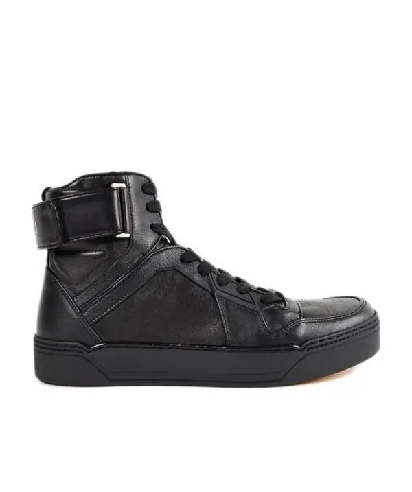Gucci High-top Sneakers With Adjustable Ankle Strap - Black