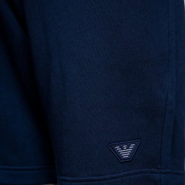 Emporio Armani Elastic Waist Shorts With Embroidered Logo - Blue