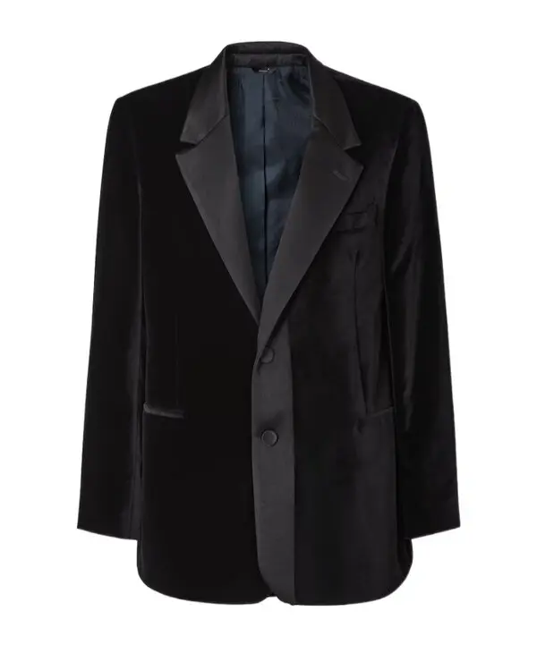 Fendi Single Breasted Velvet Blazer - Black