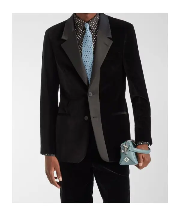 Fendi Single Breasted Velvet Blazer - Black