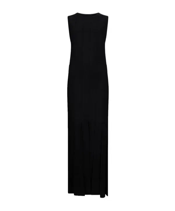 Liu Jo Sleeveless Knit Maxi Dress With Fringed Hem