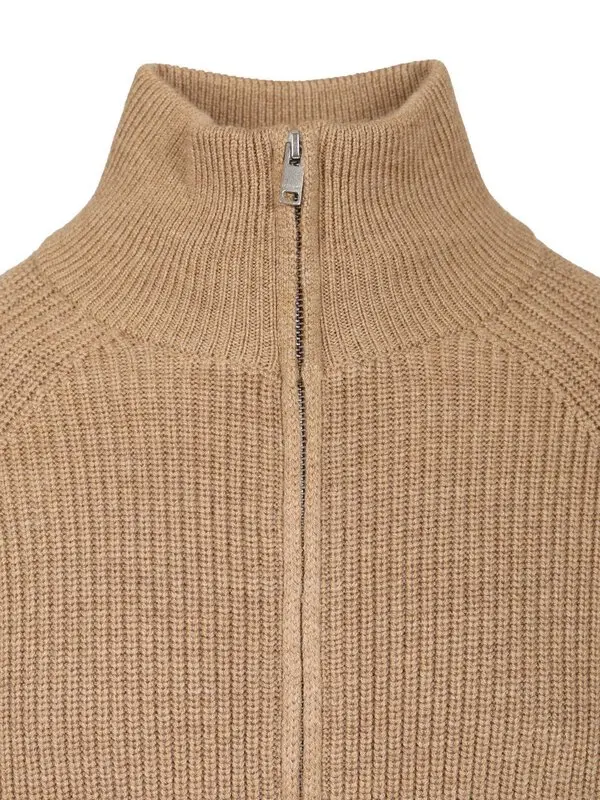 Isabel Marant Étoile High-neck Zipped Knit Cardigan - Nude