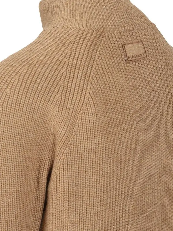 Isabel Marant Étoile High-neck Zipped Knit Cardigan - Nude