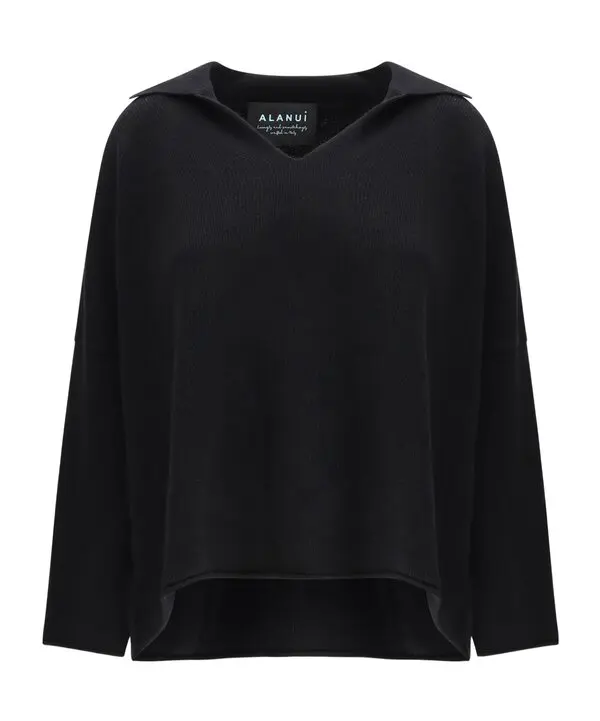 Alanui Fine Knit Polo Jumper - Black