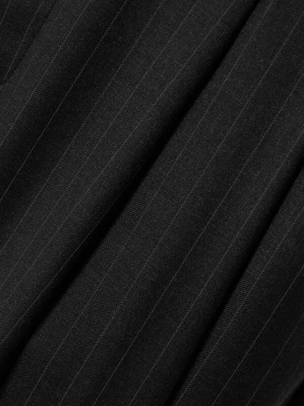 ST. AGNI Adjustable Pleated Pinstriped Wool-blend Wide-leg Pants