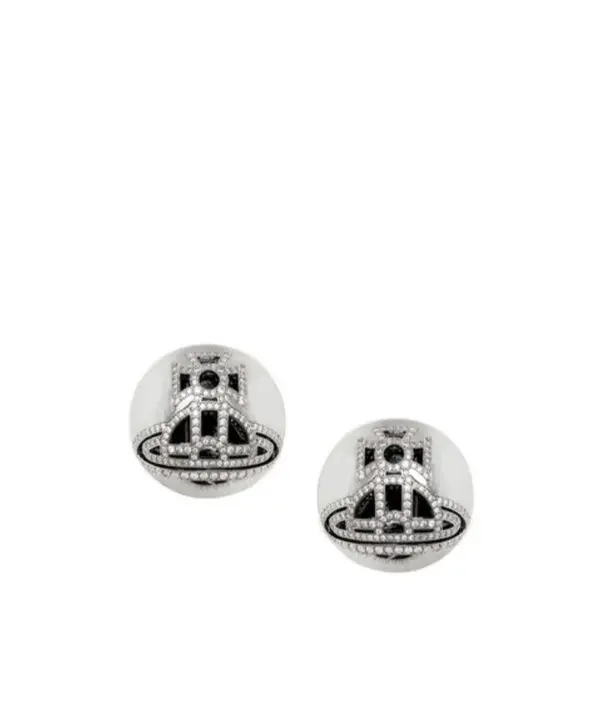 VIVIENNE WESTWOOD Orb Embellished Earrings - Platinum-white-cz