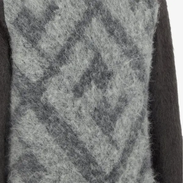 Fendi Ff Jacquard Crewneck Knitted Jumper - Gray