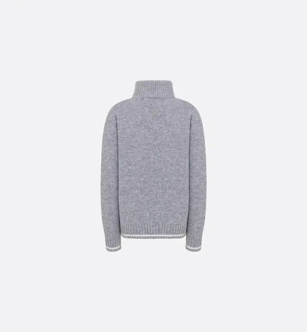 Dior Long-sleeved Sweater With Mountain Motif - Light Gray
