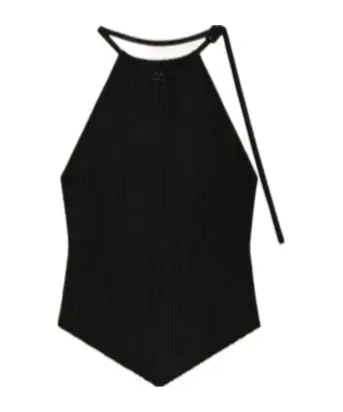 COURREGES Courrèges Ribbed Knit Halterneck Top With Pointed Hem