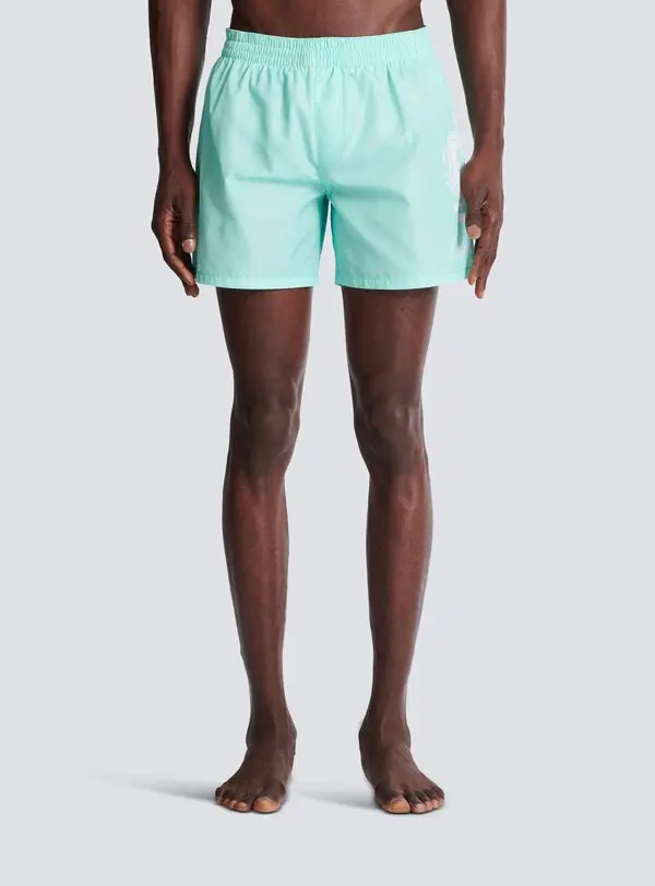 Balmain Logo Swim Shorts - Green