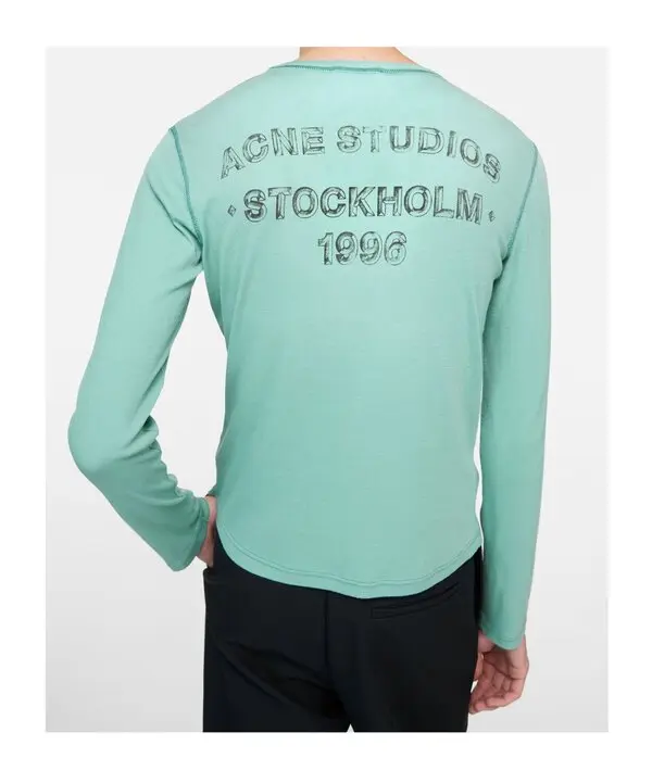 Acne Studios Logo Cotton T-shirt - Mint Green