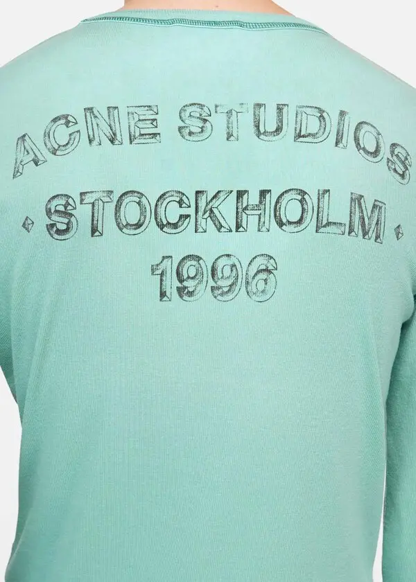 Acne Studios Logo Cotton T-shirt - Mint Green