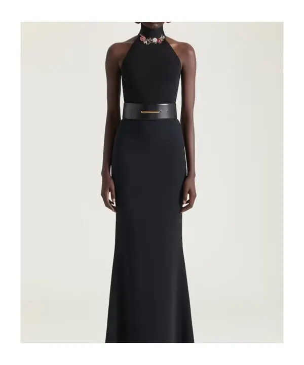 Givenchy Viscose Halterneck Top With Crystal Embellishments