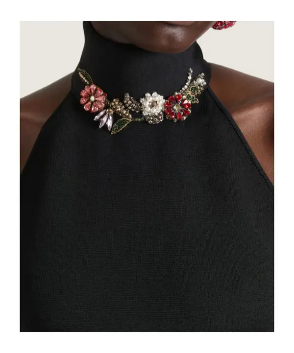 Givenchy Viscose Halterneck Top With Crystal Embellishments