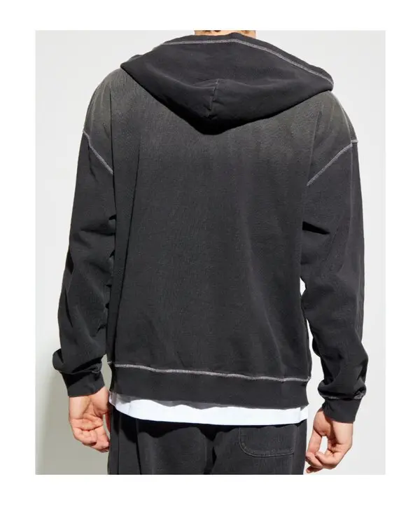 DIESEL® Zip-fastening Hoodie With Ribbed Trim