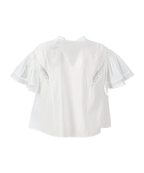 TWINSET Lace-trimmed Buttoned Blouse