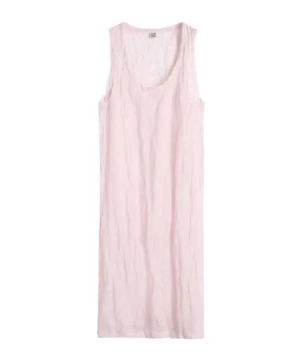 TOTEME Crinkled Gauze Tank Dress - Pink