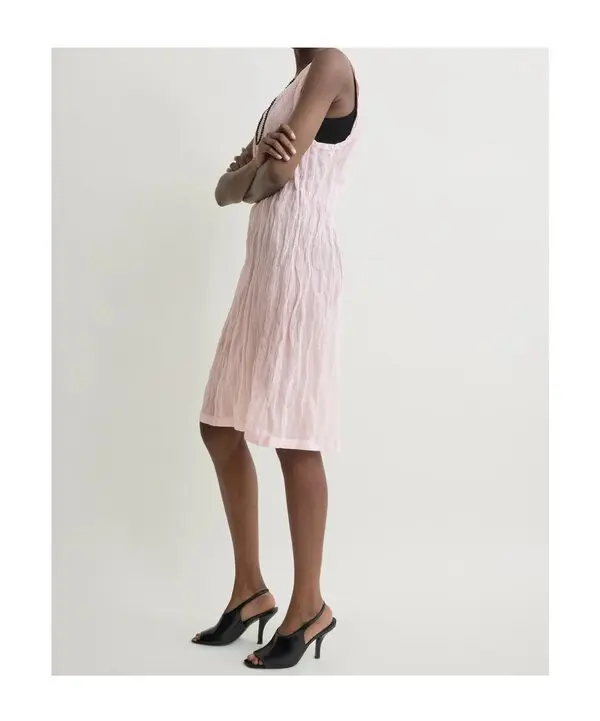 TOTEME Crinkled Gauze Tank Dress - Pink