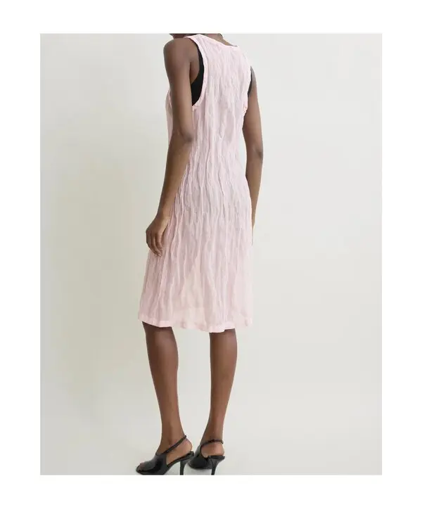 TOTEME Crinkled Gauze Tank Dress - Pink