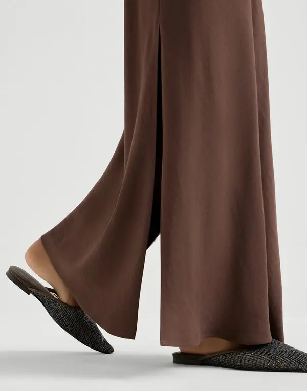Brunello Cucinelli High-waist Maxi Skirt With Side Vents - Cocoa