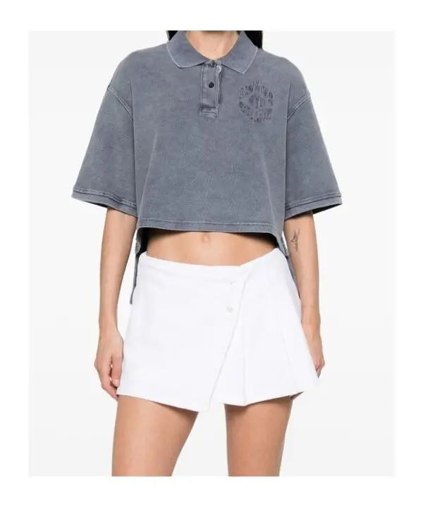 Alexander Wang Cropped Piqué Polo T-shirt