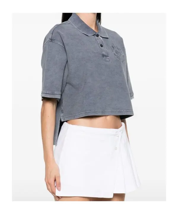 Alexander Wang Cropped Piqué Polo T-shirt