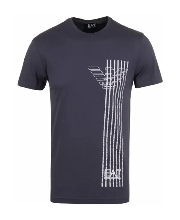EA7 Navy Blue Round Collar Logo T-shirt