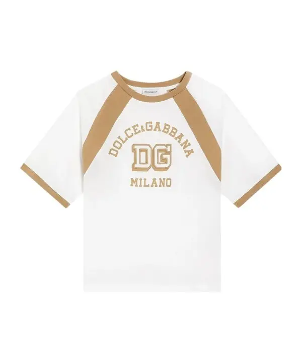 Dolce & Gabbana Jersey T-shirt With Print And Embroidery - White