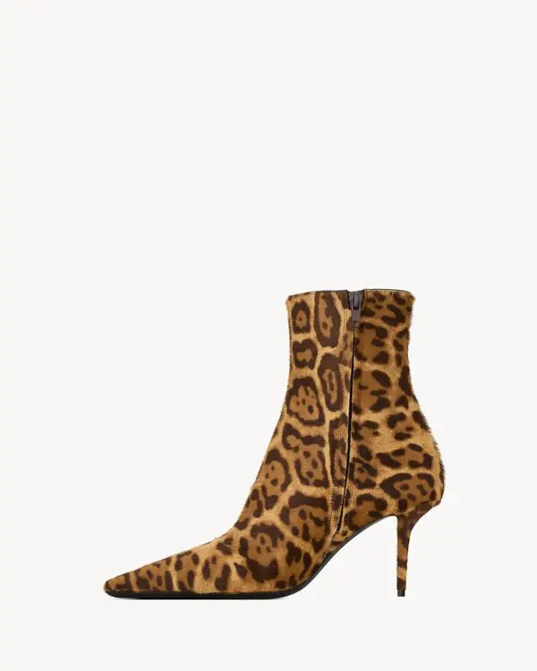 Saint Laurent Ashley Ankle Boots In Pony Hair Leather
