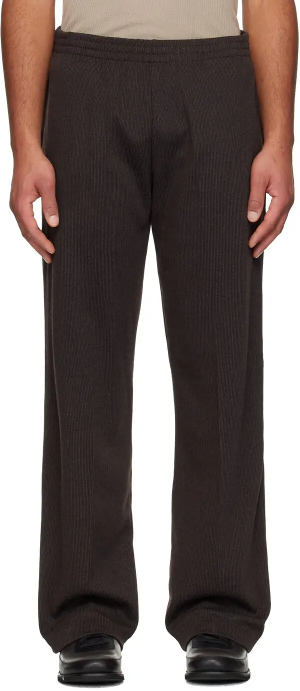 Our Legacy Pinstriped Ribbed Wide-leg Trousers - Black
