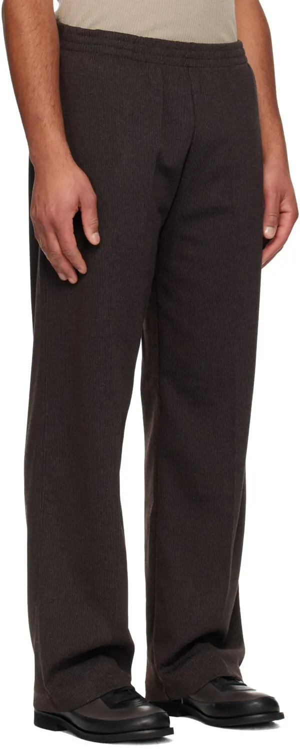 Our Legacy Pinstriped Ribbed Wide-leg Trousers - Black