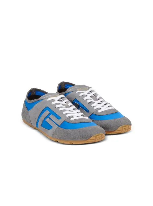 Balmain Suede And Nylon Racer Trainers - Blue