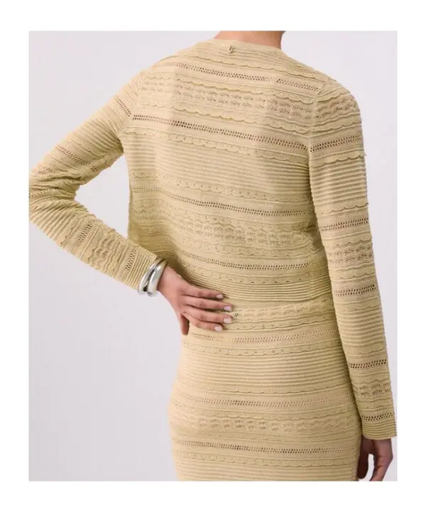 Liu Jo Openwork Button Cardigan With Lurex Accents - Yellow