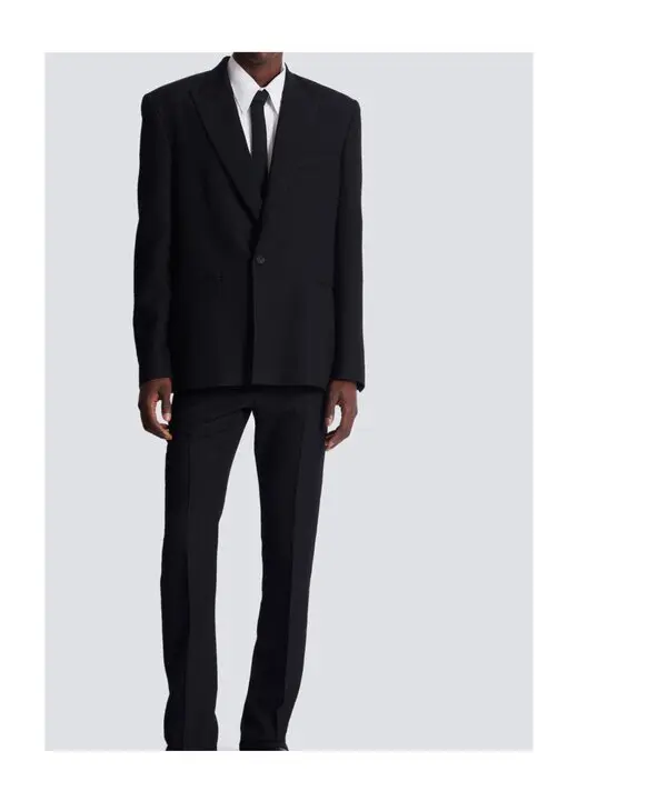 Balmain Monogram Grain De Poudre Single-button Jacket