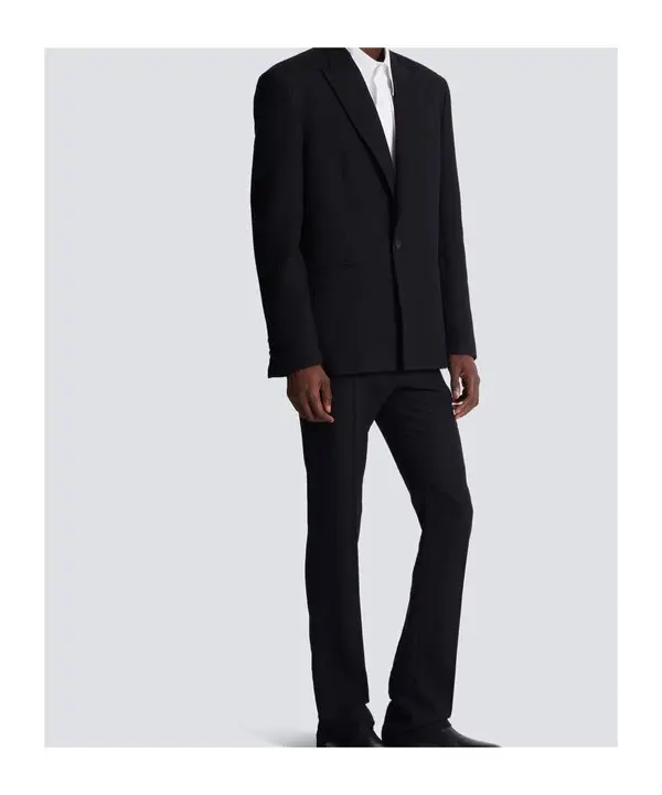 Balmain Monogram Grain De Poudre Single-button Jacket