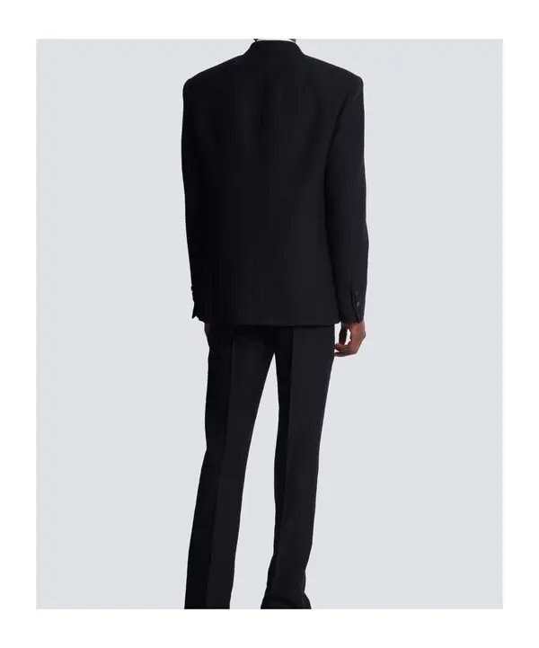 Balmain Monogram Grain De Poudre Single-button Jacket