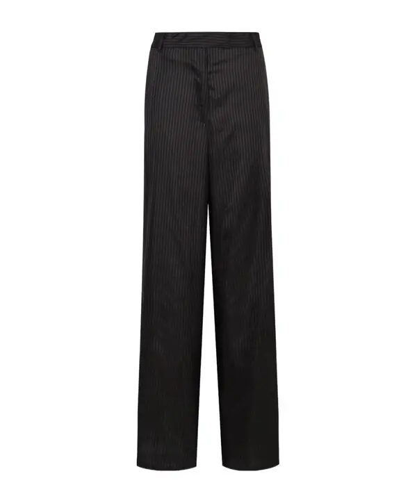 Dries Van Noten Striped Wide-leg Trousers - Black