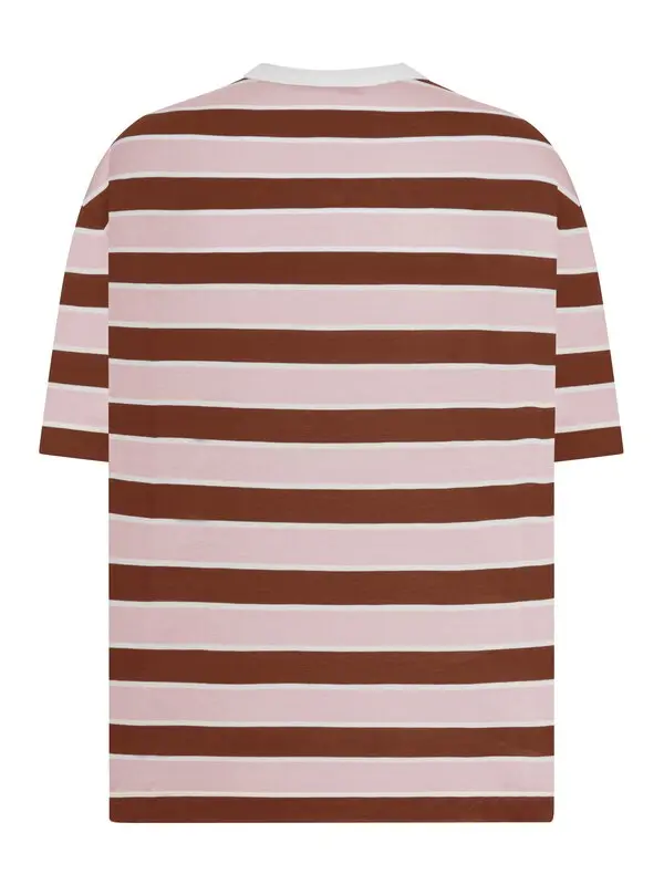 Prada Striped Lisle Crewneck T-shirt