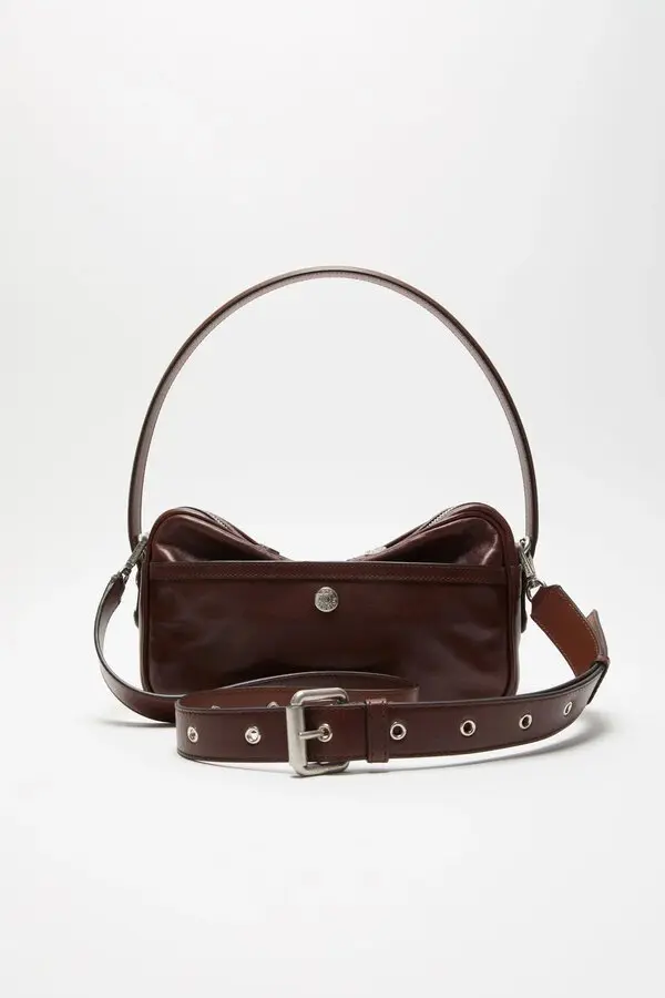 Acne Studios Camera Bag Buckle Zip Leather Shoulder Bag - Multicolor