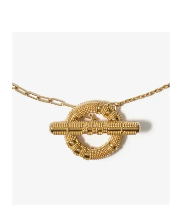 Burberry Check Granulation T-bar Necklace