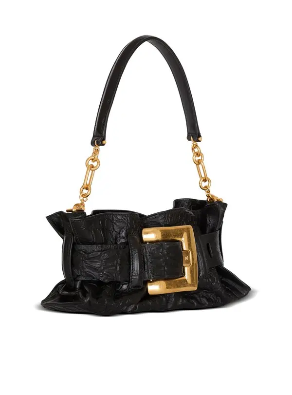 Balmain Mini Anthem Bag In Embossed Crocodile-print Calfskin