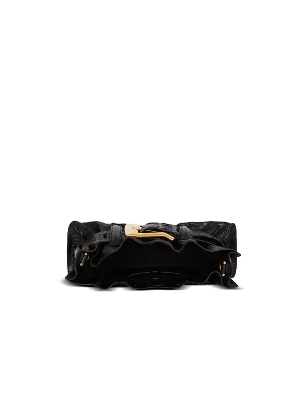 Balmain Mini Anthem Bag In Embossed Crocodile-print Calfskin