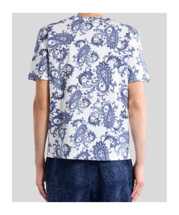 Etro Leaf Paisley Motif Crewneck T-shirt