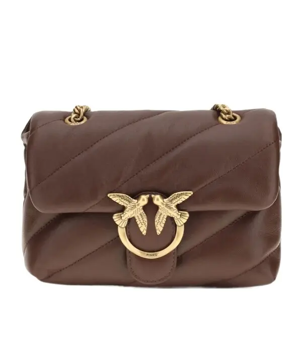 Pinko Love Puff Quilted Mini Shoulder Bag - Brown