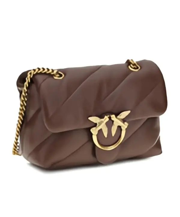 Pinko Love Puff Quilted Mini Shoulder Bag - Brown