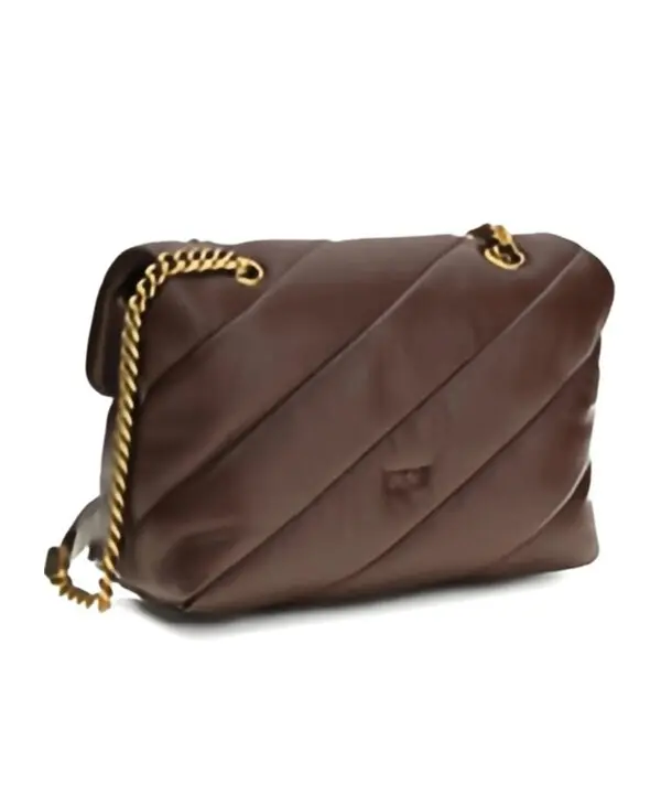 Pinko Love Puff Quilted Mini Shoulder Bag - Brown