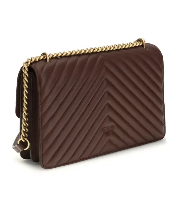 Pinko Classic Love One Chevron Crossbody Bag - Brown