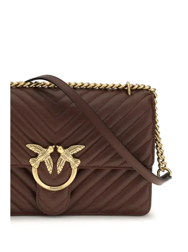Pinko Classic Love One Chevron Crossbody Bag - Brown