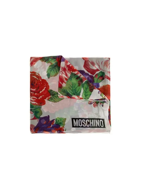 Moschino Floral Print Logo Scarf - Multicolor